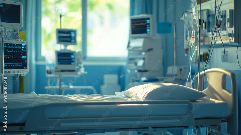 A child-friendly hospital exam room with bright, fun decorations and ...