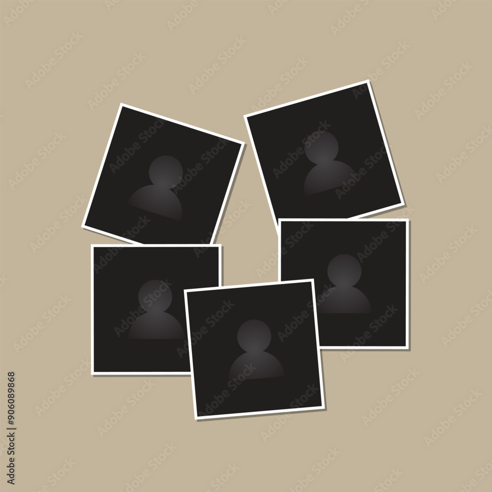 Poster Five photo collage template vector illustration, – Wall Art ...