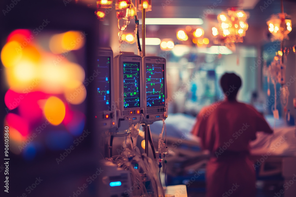 Interior of a modern hospital, operation theater, intensive care unit ...