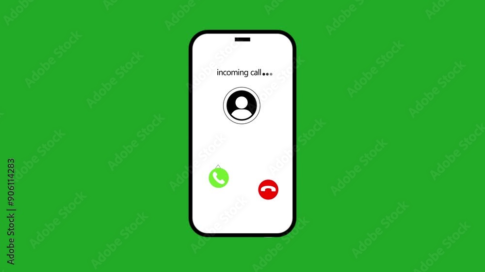 Stockvideon Incoming Call Ring Icon Phone Ring Sign Transparent Chroma ...
