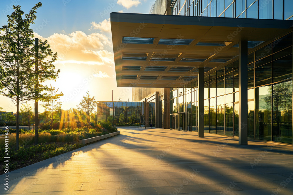 Exterior of a modern hospital building on a bright daylight, beautiful ...