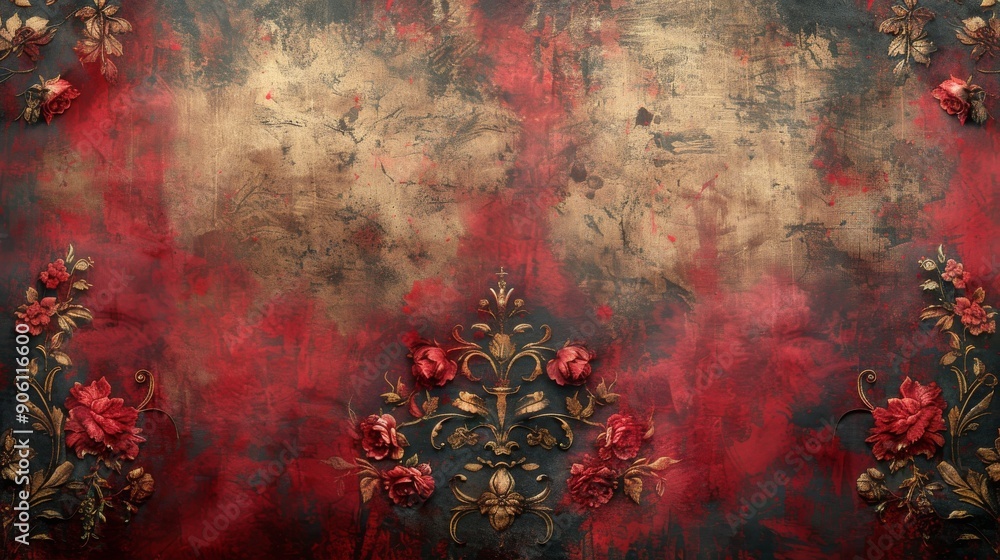 Background: The Victorian wallpaper features ornate, antique designs ...