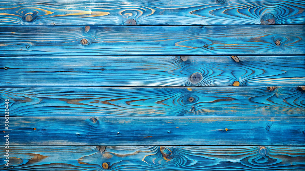 Distressed blue wood planks with visible grain for rustic backgrounds ...