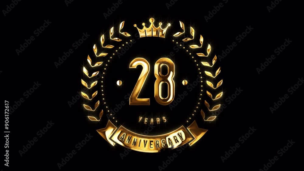 28th Anniversary Celebration. Happy 28 Years Anniversary Animation in ...
