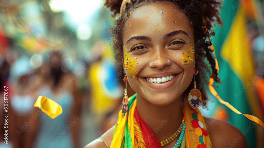 Joyful summer scene with smiling people celebrating Brazilian ...