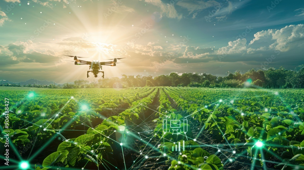 AI in Agriculture: Drones and AI systems monitoring crop health and ...