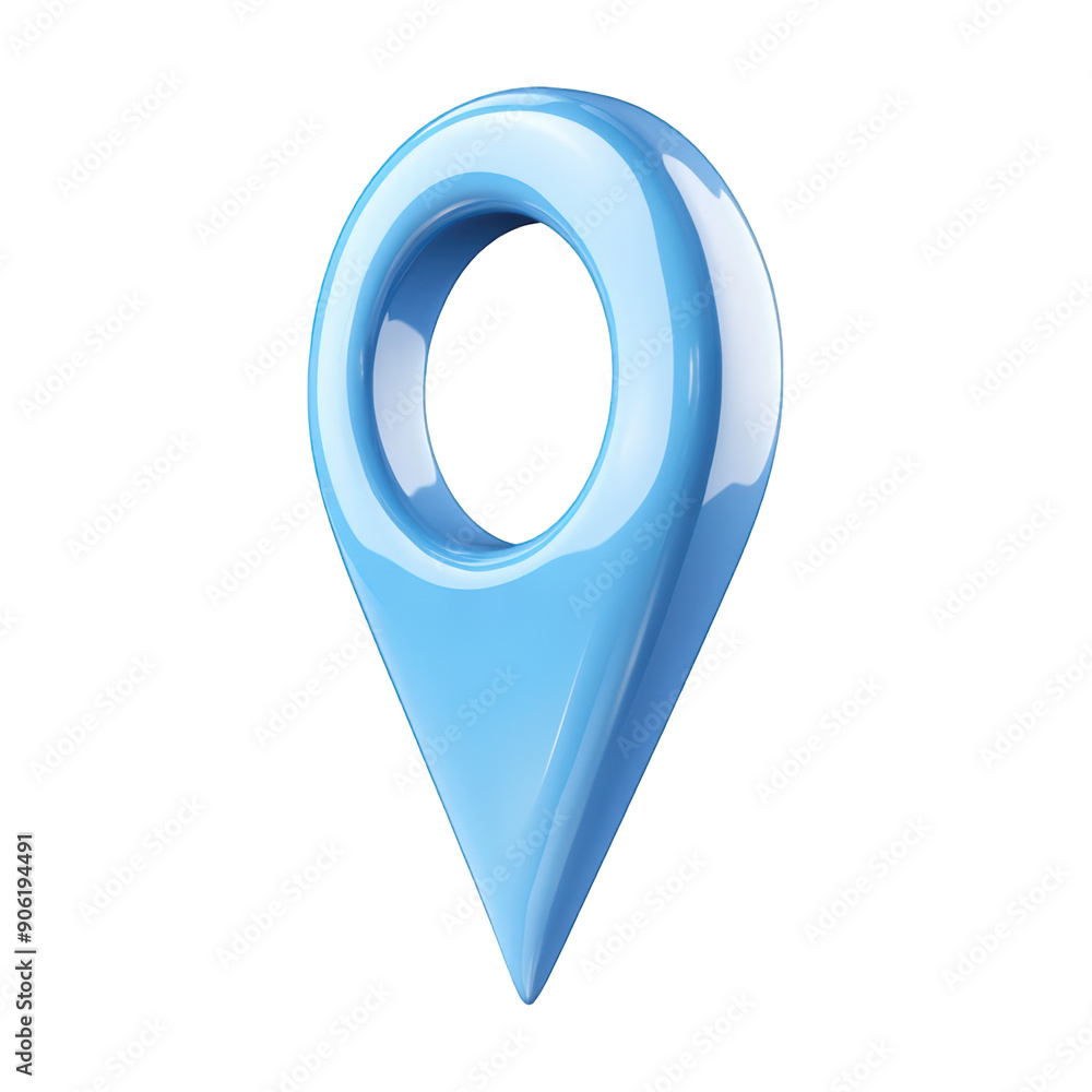 3D Blue Location Pin Icon On Transparent Png Background For Navigation ...