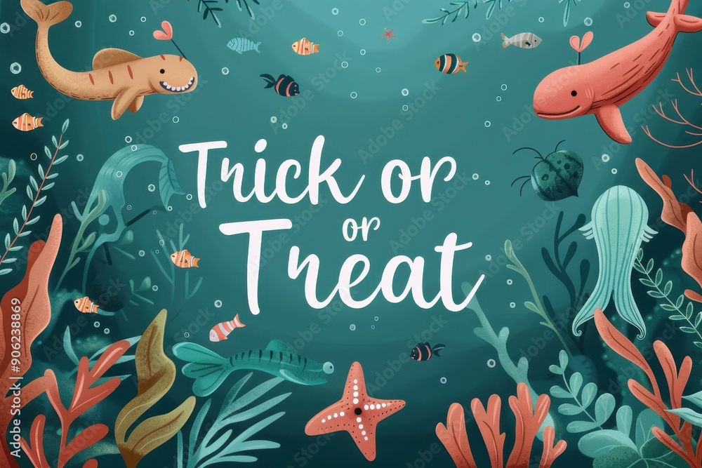 Underwater Halloween Collage: Images of underwater creatures ...