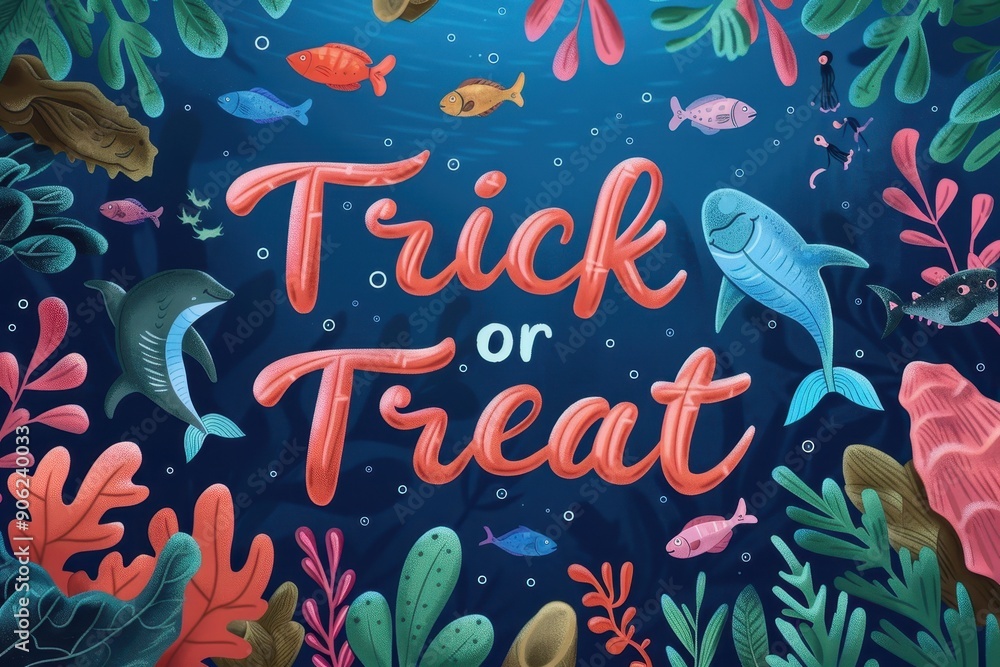 Underwater Halloween Collage: Images of underwater creatures ...