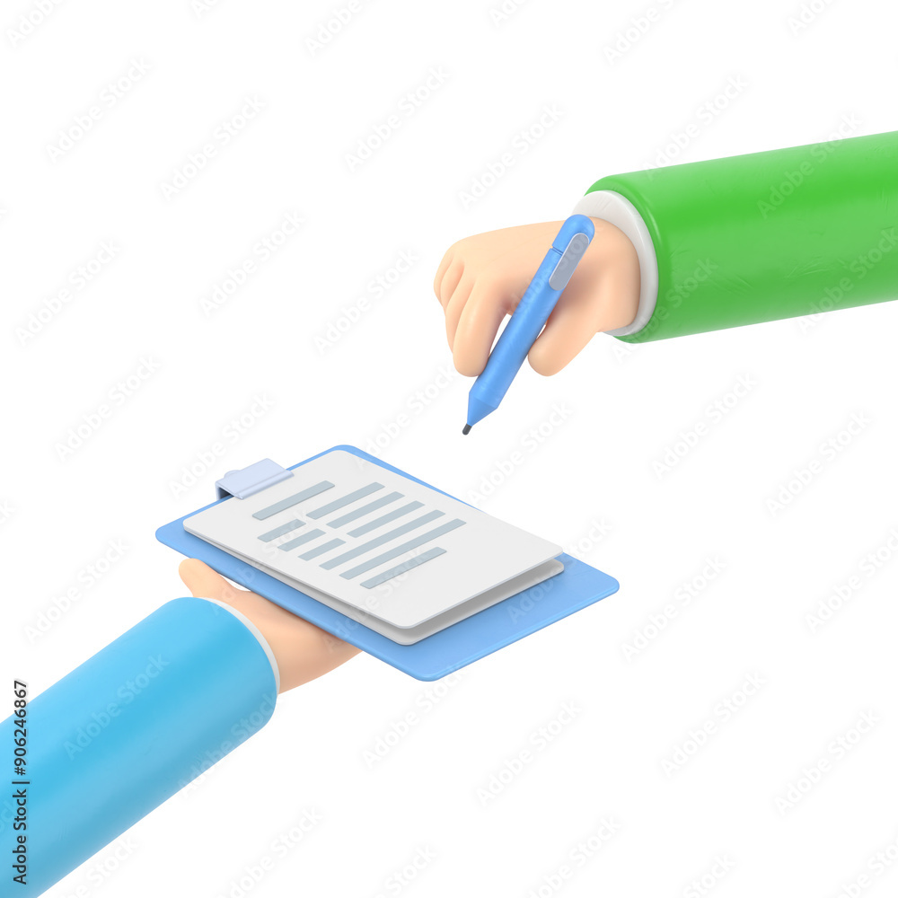 Transparent Backgrounds Mock-up. isometric hands sign a contract ...
