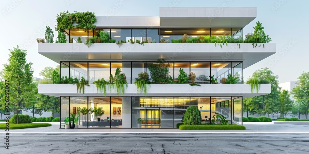 Energy efficient office building: High-rise office building with green ...