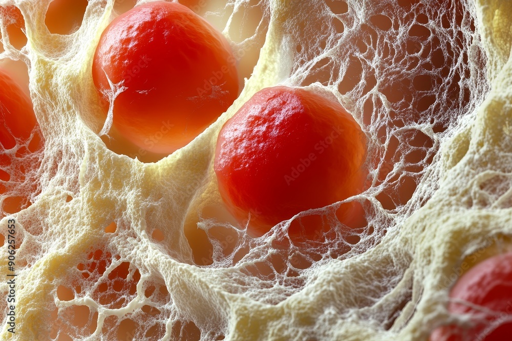 Macro shot of platelets aggregating to form a clot, highlighting the ...