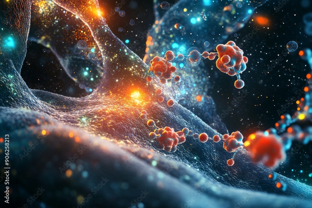 Visualization of hormonal molecules binding to cell receptors ...