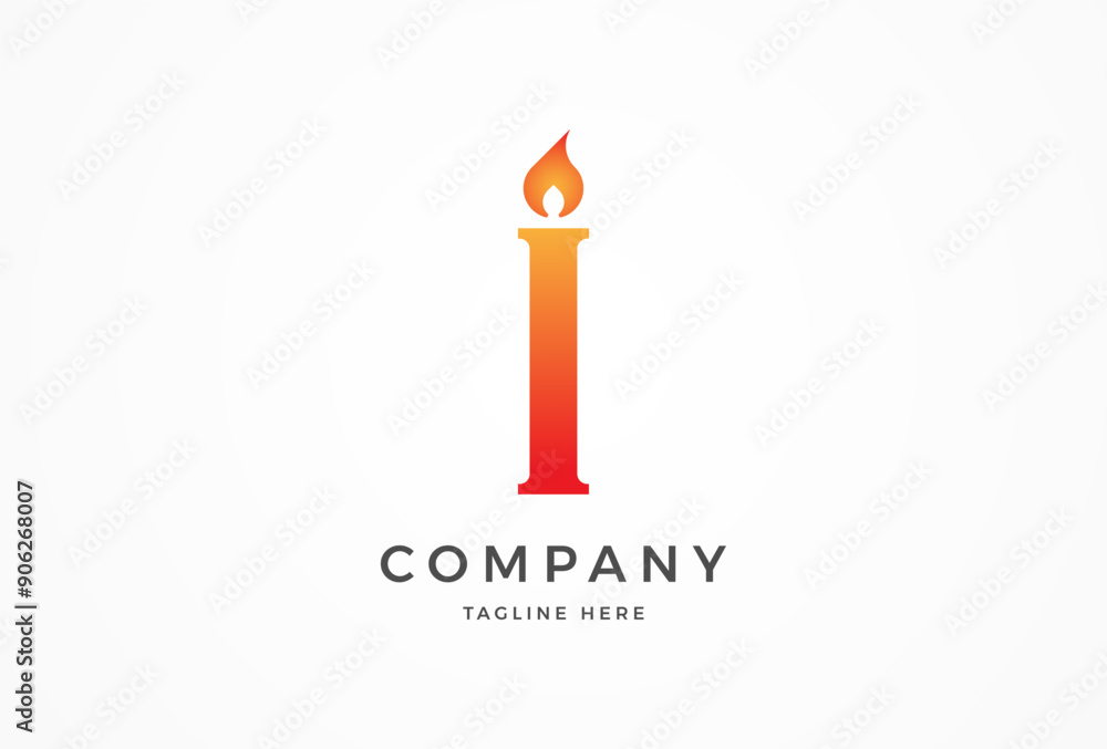 Letter I Flame Logo, letter I with flame combination, usable for and ...