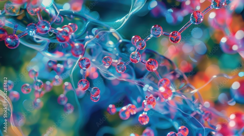 A high-resolution image of a protein structure, focusing on the peptide ...