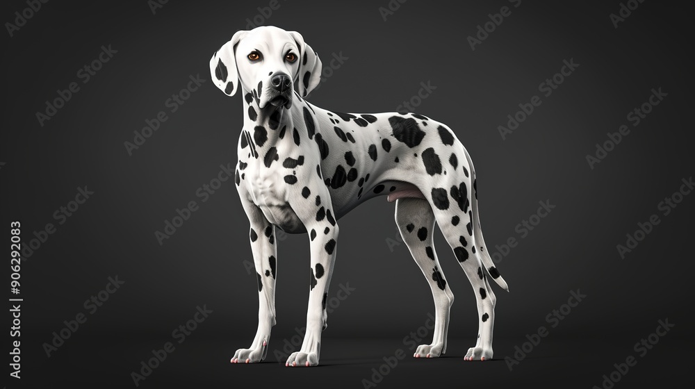 Lifelike Focused Full-Body Portrait of a Standing Dalmatian - A Tribute ...