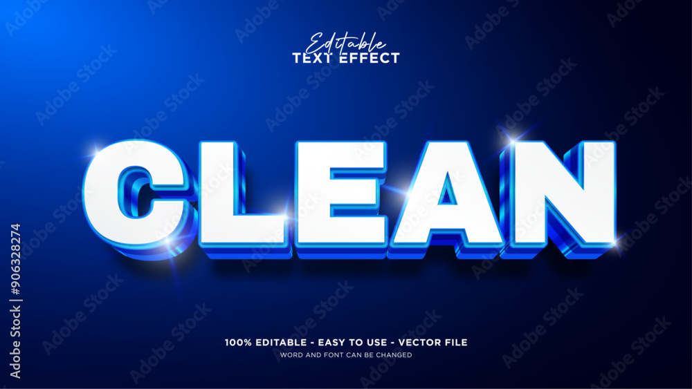 Poster Editable clean text style effect, 3d vector mock up – Wall Art ...