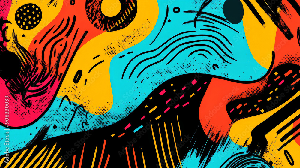 A creative header design with doodle art showcasing different shapes ...