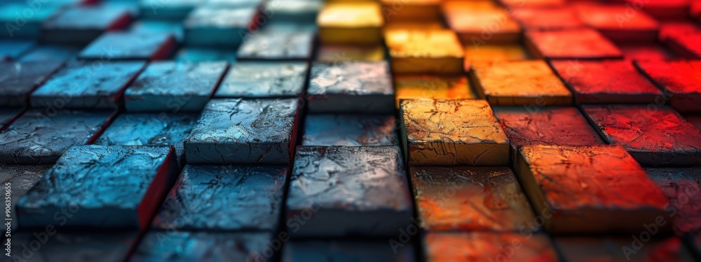 Introduce gradients within some of the color blocks for added depth and ...