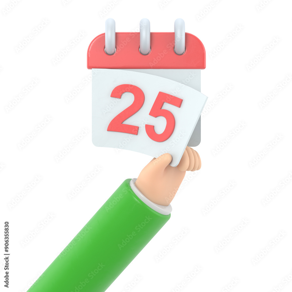 Transparent Backgrounds Mock-up. Tear off the calendar sheet. 25 is the ...