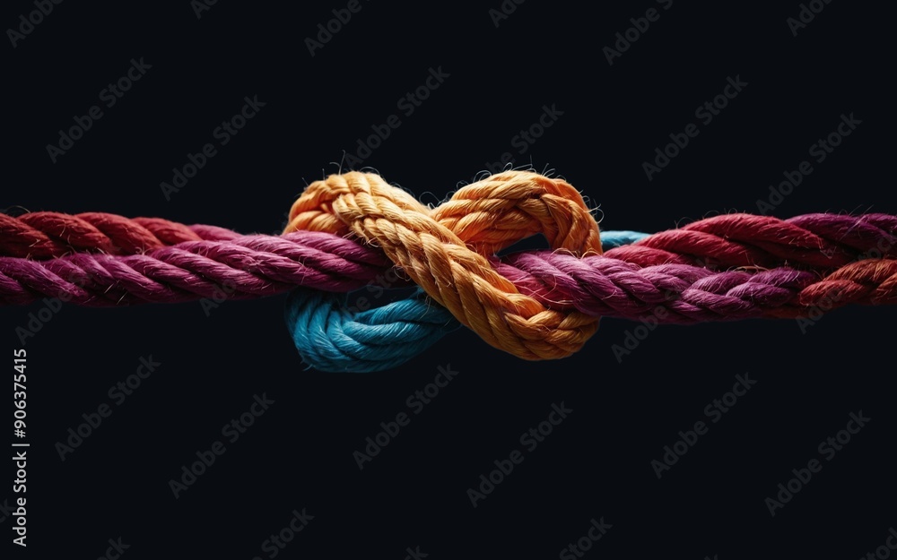 Team rope diverse strength connect partnership together teamwork unity ...