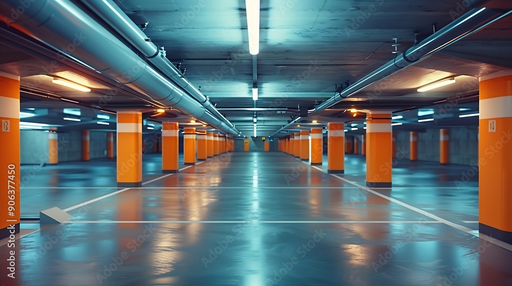 Underground parking of a commercial building with navigation system ...