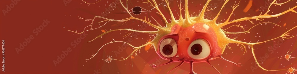 Design an adorable female neuron character with one charming nose and ...