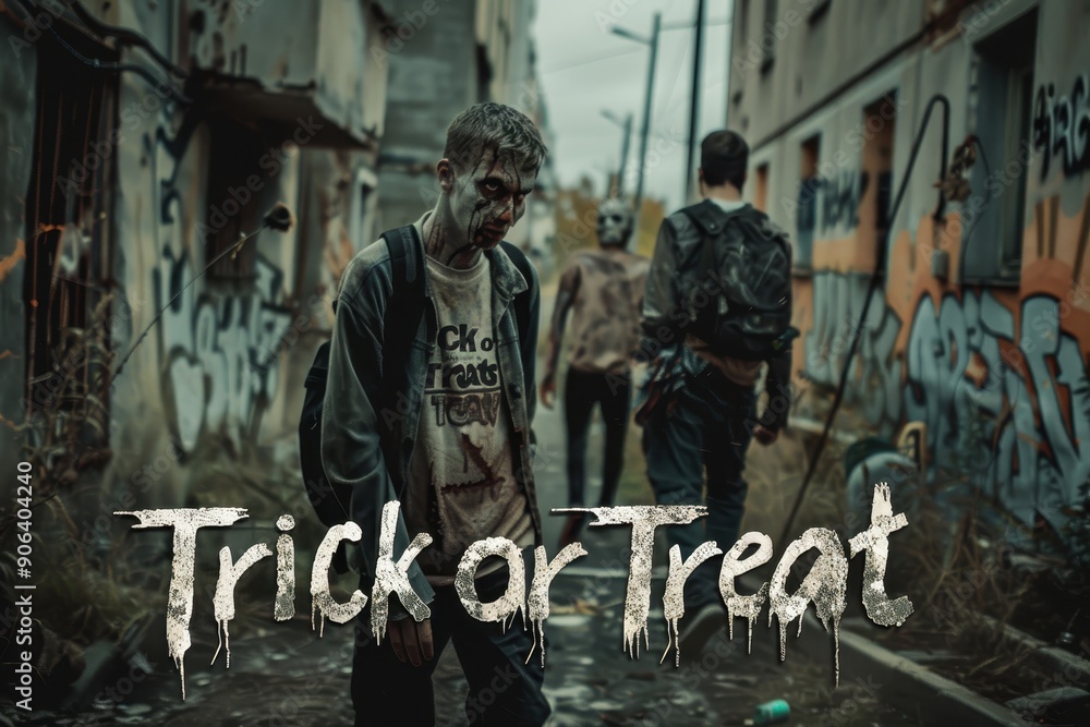 Zombie Apocalypse Collage: Photos of zombies in tattered clothes ...