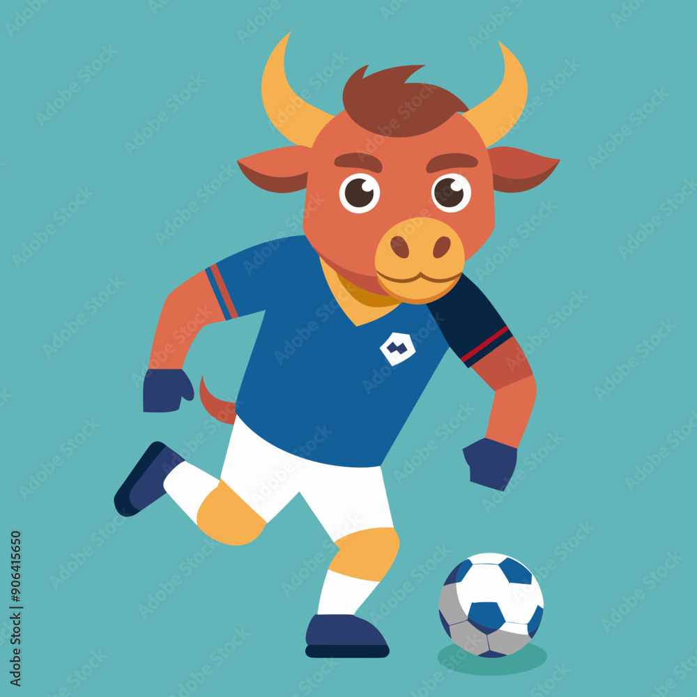 bull maskot cartoon vector illustration Stock Vector | Adobe Stock