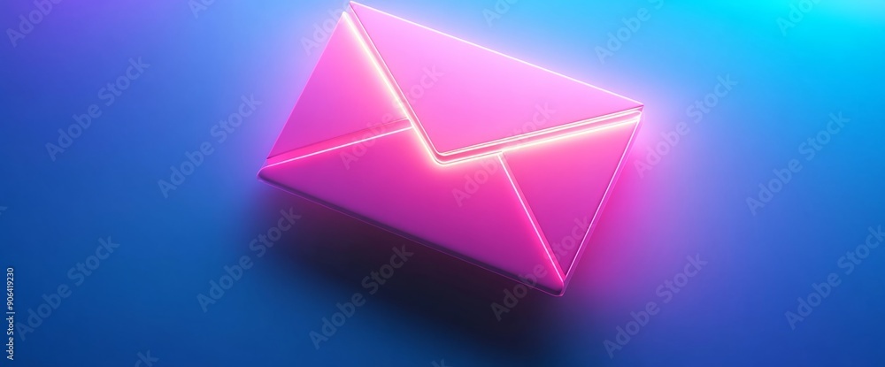 A stylish envelope icon displayed on a vibrant gradient background ...