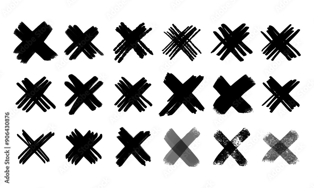 Eighteen Handwritten Strikethroughs. Doodles and Squiggles. Vector Set ...