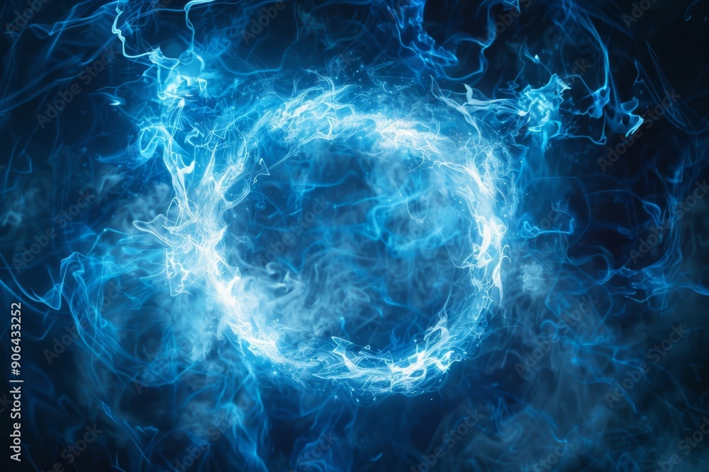 Abstract Blue Energy Eruption with a Nebulous Cloud Background, a ...