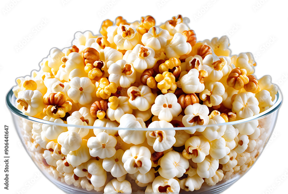 golden buttered popcorn delight popcorn transparent bowl white ...