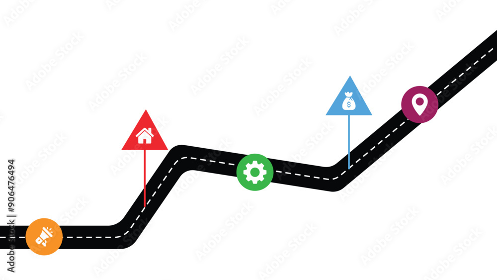 Navigation roadmap infographic timeline, presenting a structured ...