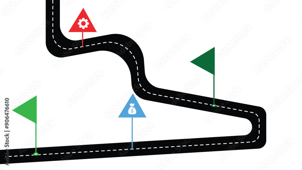 Visual representation of a navigation roadmap timeline, highlighting ...