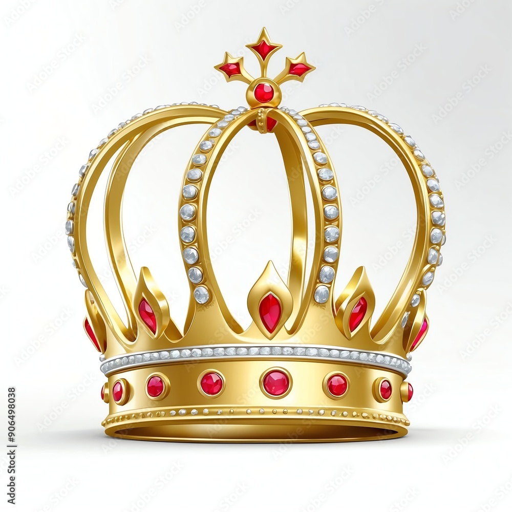 gold crown 3d art logo in plain white background design digital artwork ...