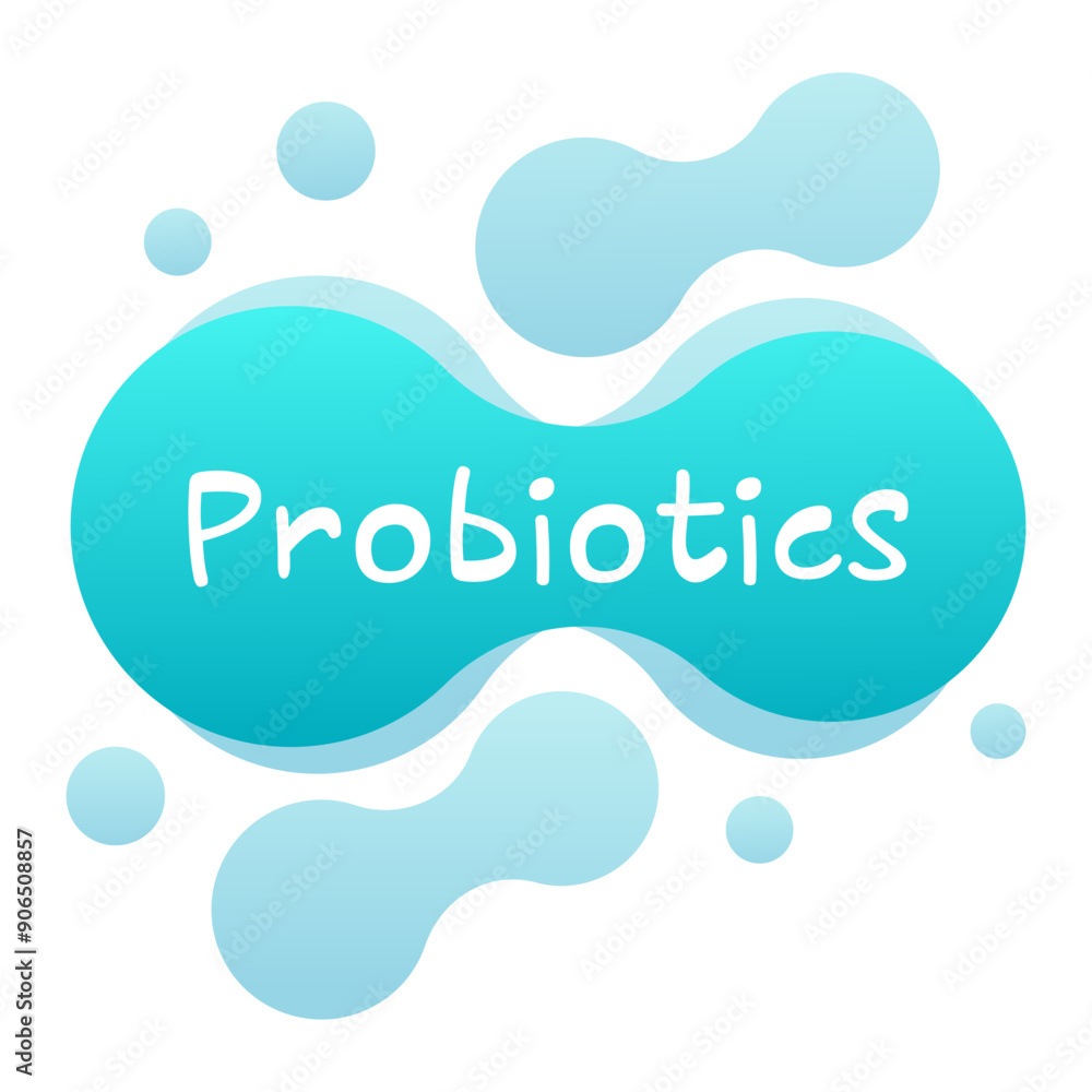 Probiotics. Light blue fluid. Digestion, intestinal microflora ...