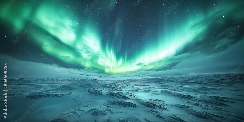 Northern Lights above the tundra at night: Spectacular Northern Lights ...