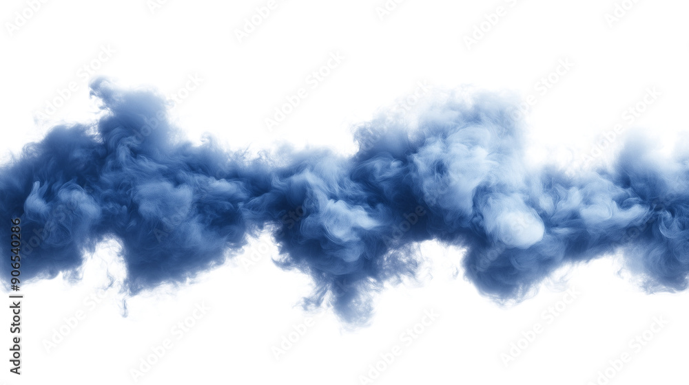 Navy blue smoke cloud isolated on white background, Blue color ...