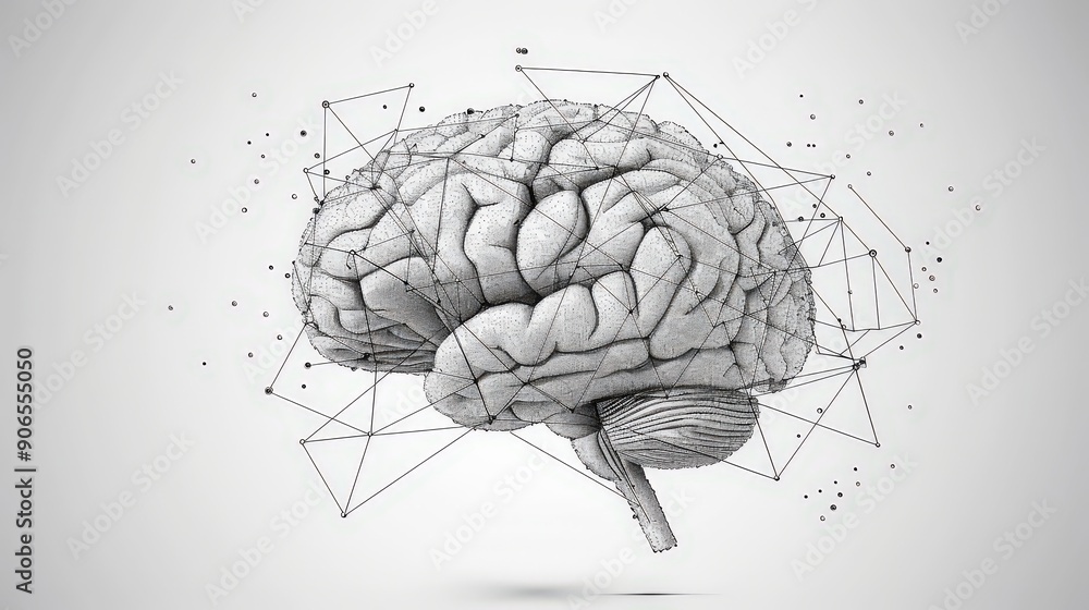 clean, minimalistic outline of the human brain with labeled regions in ...