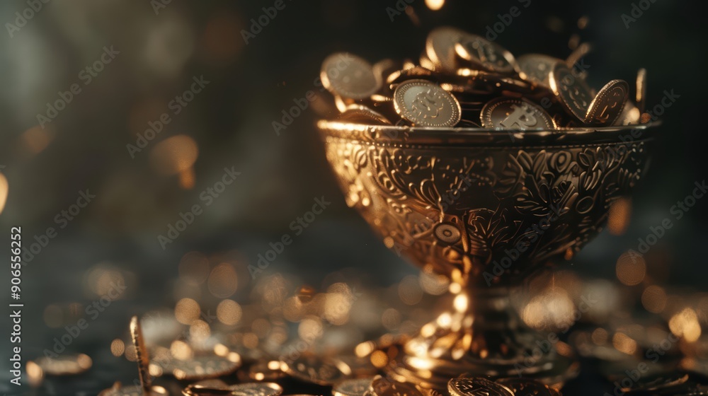 Broken into striking visuals, a supernatural banner showcases coins ...