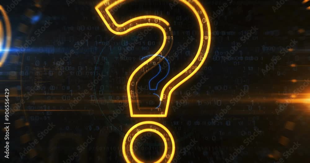 Question mark help and quiz symbol abstract digital concept. Cyber ...