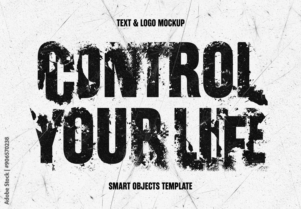 Destroyed Text Effect Mockup Stock Template | Adobe Stock
