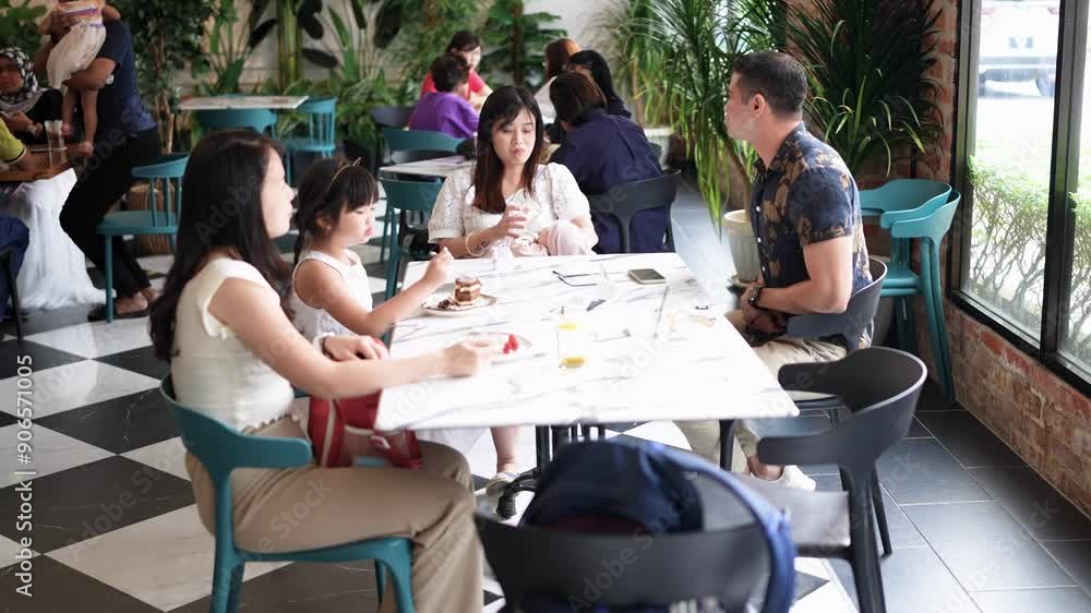 Chinese Malaysian and Indian-Malay mixed adults, a girl, and a baby ...