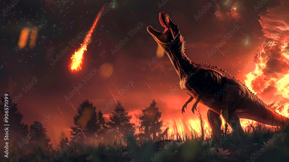 the jurassic era when dinosaurs extinct because many asteroid falling ...