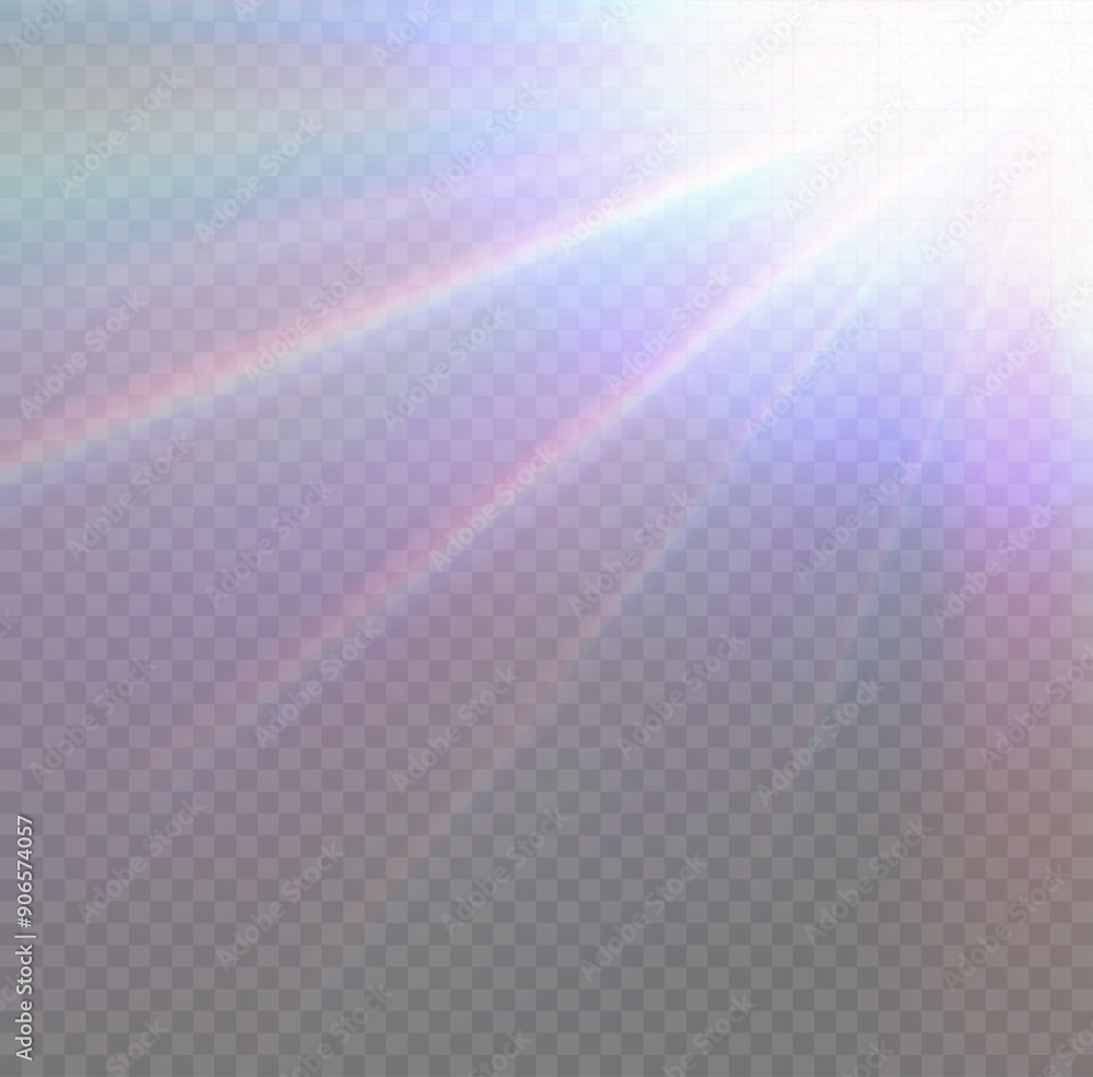 Rainbow crystal star. Crystal ray light, sun shines rainbow red yellow ...