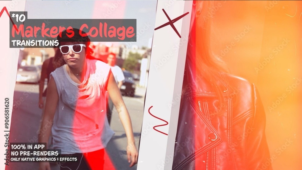 Markers Collage, Seamless Dynamic Transitions Stock Template | Adobe Stock