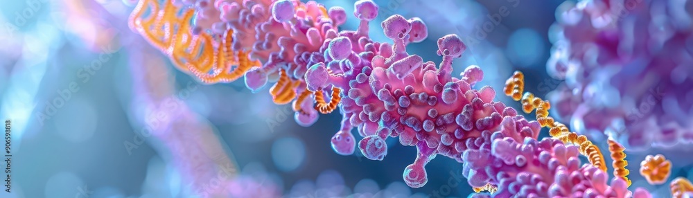 Endoplasmic reticulum with ribosomes attached, top view, depicting ...