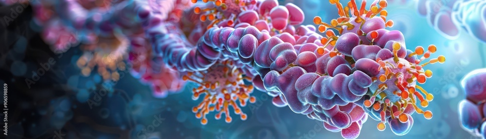 Endoplasmic reticulum with ribosomes attached, top view, depicting ...