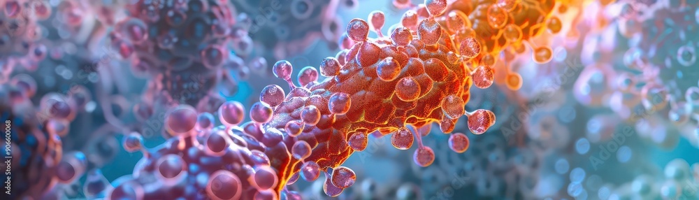 Plasma membrane structure with embedded proteins, microscopic view ...